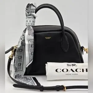 Coach | Bags | Coach Glovetanned Leather Borough Bowling Bag Black ...